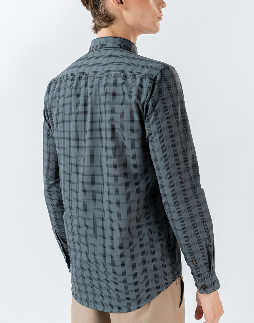 Buy Mens Long Sleeve Grey Casual Check Shirts Online in Sri Lanka Vantage