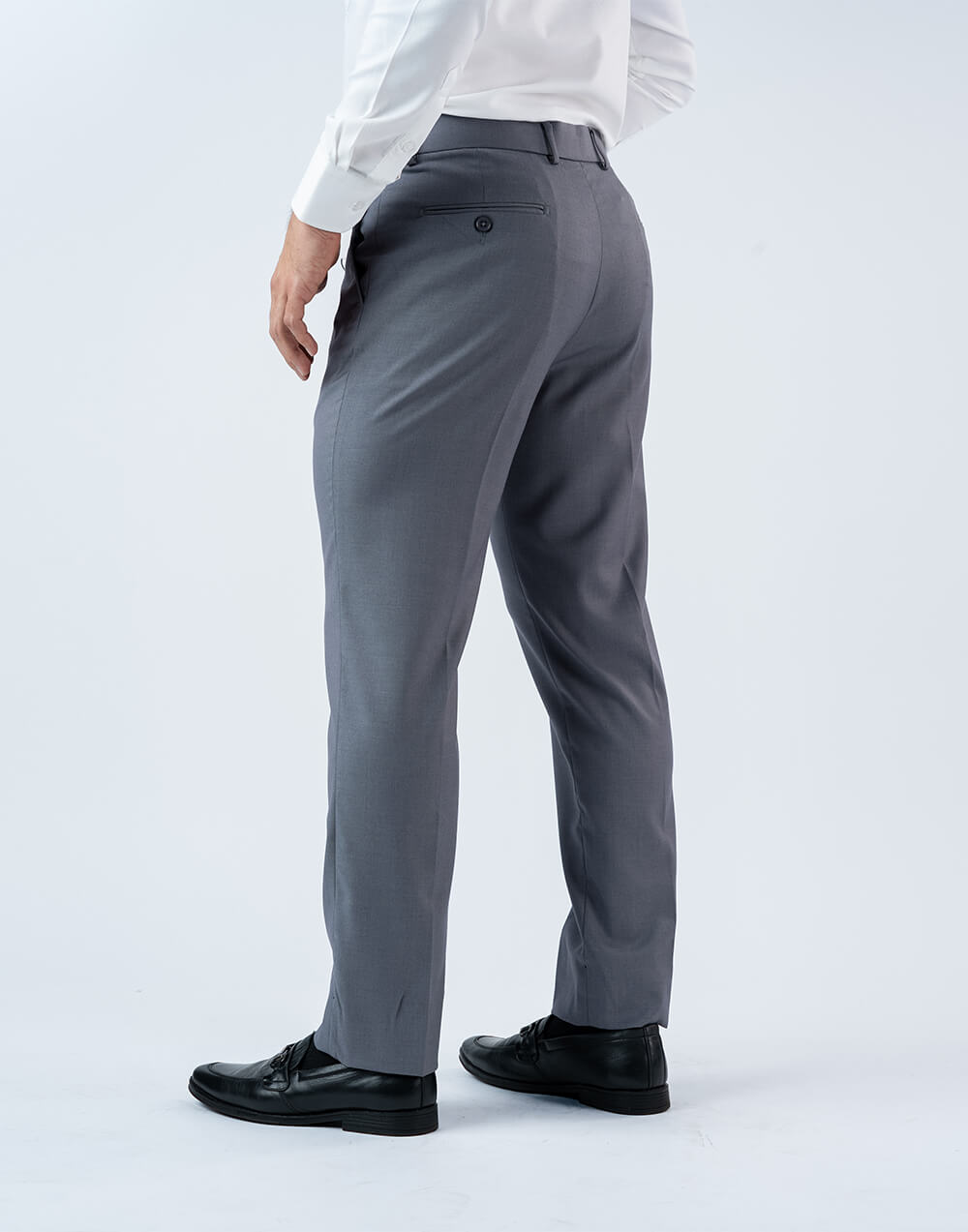 Buy Vantage Blue Auto Flex Ash Ultra Slim Fit Formal Wear Trouser ...